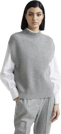 PESERICO Femme, Pulls, Gris, Taille: 42 FR Cape Turtleneck