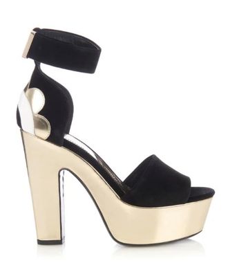 Nicholas Kirkwood Polly Petal velvet and leather platform sandals Size 37