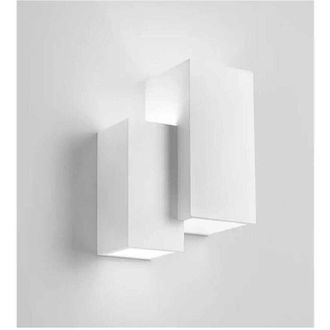 Trade Shop Applique Murale En Pl&acirc;tre 2 Rectangles Blanc Ip20 Gs-e39 &agrave; Peindre