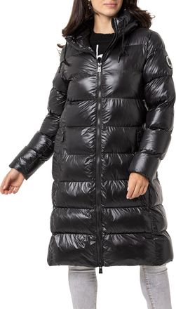 Cipo & Baxx Damen Mantel WM137 Schwarz - Modische Winterjacke mit warmem Futter, figurbetontem Schnitt und funktionalen Details f&uuml;r kalte Tage und stilvolle Outfi