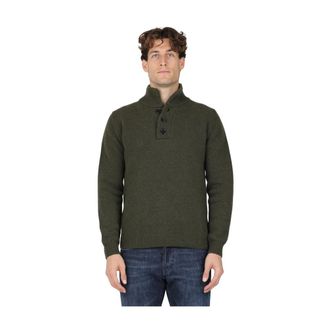 Dondup Wollpullover mit Rollkragen und Wollkn&ouml;pfen - - Knitwear - Herren - Gr&uuml;n - M