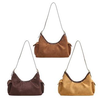 Generic Cymwer Sac &agrave; bandouli&egrave;re en faux su&egrave;de pour femmes avec pendentif Hobo sac &agrave; main pour le travail de (marron)