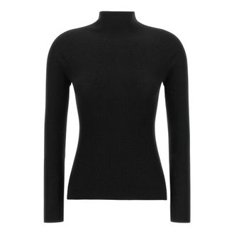 PESERICO Rippstrick-Pullover mit Stehkragen - - Knitwear - Damen - Schwarzk - M