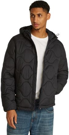 Tommy Hilfiger Herren Steppjacke mit Kapuze, Schwarz (Black), M