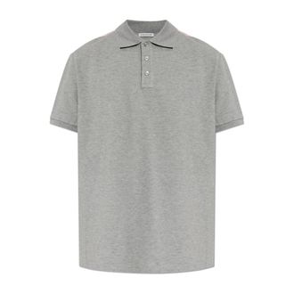 Moncler Polo-Shirt mit charakteristischem Logo-Patch - - Tops - Herren - Grau - M