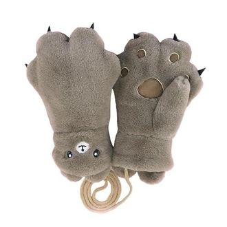 Generic Gants mignons pour pattes dhiver, moufles de pattes danimaux pour femme - Gants dhiver mignons en peluche avec griffe de chat, gants en peluche épaiss
