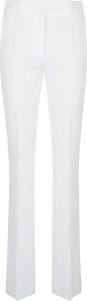 Max Mara Femme, Pantalons, Blanc, Taille: 36 FR Pantalon &Eacute;vas&eacute; Slim en Toile Cr&ecirc;pe