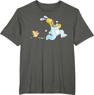 The Simpsons Homer Simpson Easter Bunny & Eggs Chicken Chase T-Shirt