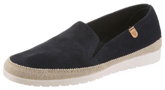 Verbenas Slipper VERBENAS NURIA, Damen, Gr. 39, dunkelblau, Veloursleder, unifarben, Schuhe Slipper, Espadrille, Schlupfschuh, Halbschuh mit Stretcheins&auml;tze