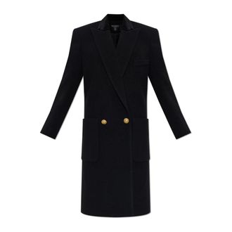 Balmain Wollmantel - - Coats - Damen - Schwarzk - M
