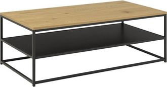 ebuy24 Ebuy24 - Table basse double plateau 120x60x42 cm d&eacute;cor ch&ecirc;ne et noir
