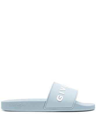 Givenchy claquettes &agrave; logo emboss&eacute; - Bleu
