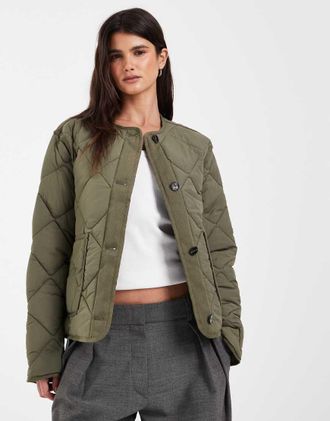 Only veste matelass&eacute;e kaki-Vert
