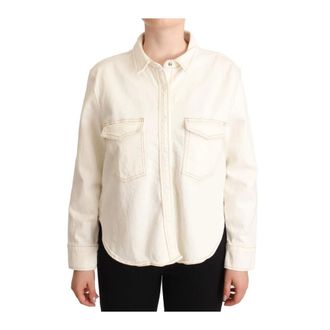 Levi's Femme, Blouses et Chemises, Blanc, Taille: 42 FR &Eacute;l&eacute;gant polo blanc &agrave; manches longues
