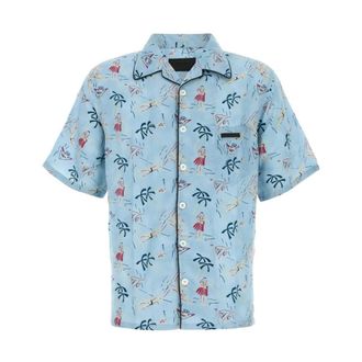 Prada Kurz&auml;rmeliges bedrucktes Hemd - - Shirts - Herren - Mehrfarbig - M