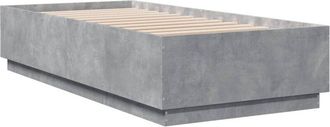 vidaXL Bettgestell mit LED Betongrau 100x200 cm Holzwerkstoff vidaXL