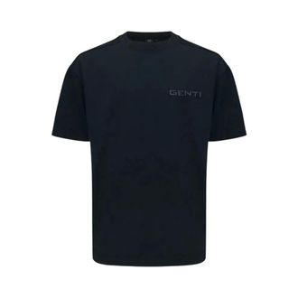 Genti Homme, Tops, Noir, Taille: S T-shirt avec logo brod&eacute;