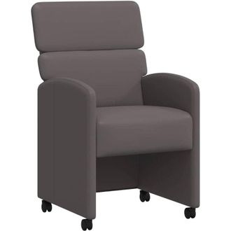 vidaXL Esszimmerst&uuml;hle mit Rollen 2 pcs Grau 58 x 65 x 98 cm vidaXL