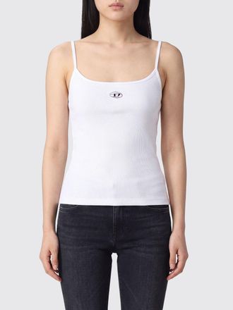 Diesel Top slim en coton stretch &agrave; &eacute;paules d&eacute;nud&eacute;es avec logo Oval D