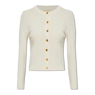 Michael Kors Femme, Pulls, Beige, Taille: 40 FR Gilet en laine m&eacute;rinos