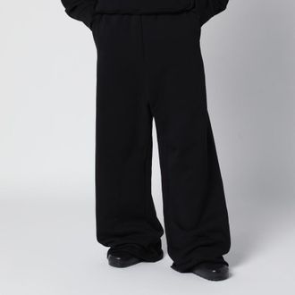 Entire studios Black wide-leg cotton jogging trousers
