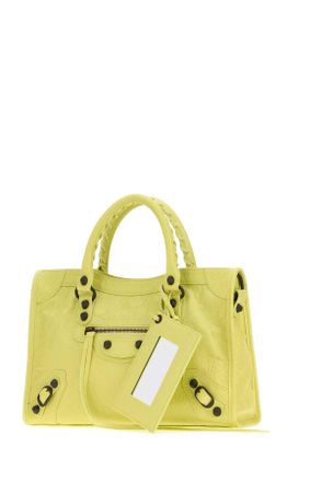 Balenciaga Womens Fluo Yellow Leather Small Le City Handbag Limoncello Borse A Mano Bag