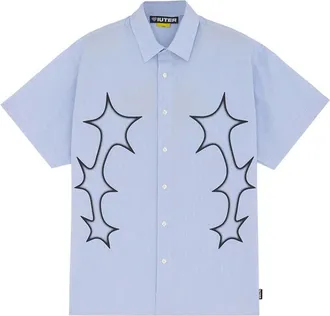 Iuter Iuter, Homme, Chemises, Bleu, Taille: XL Dream Stripes Short Sleeve Shirt