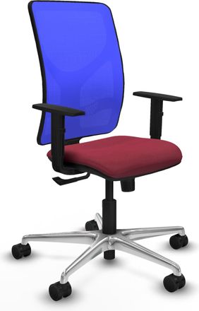 Piqueras y Crespo Computerstuhl mit 1D-Armlehnen, h&ouml;henverstellbare Lendenwirbelst&uuml;tze, ausgestattet mit 3 Positionen und Schneideschaum, mit Rollen von 65 mm, Nylon, B