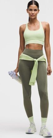 lululemon Get Low Trainings-Leggings mit hohem Bund f&uuml;r Frauen - 64 cm - Gr&ouml;&szlig;e 12 in Bay Leaf/Rainforest Green