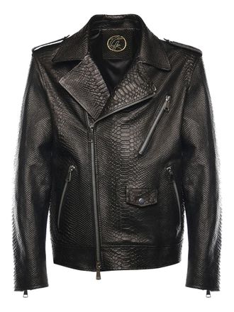 Giuliano Galiano veste en cuir &agrave; fermeture zipp&eacute;e - Noir