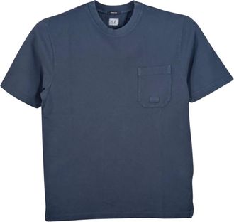 C.P. Company C.p. Company, Homme, Tops, Bleu, Taille: XL T-shirt &agrave; poche &agrave; manches courtes