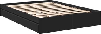 vidaXL Bettgestell mit Schubladen Schwarz 120x200 cm Holzwerkstoff Vidaxl