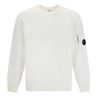 C.P. Company Strickpullover mit Rundhalsausschnitt aus Lammwolle GRS - - Knitwear - Herren - Wei&szlig; - L