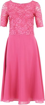 Vera Mont Damen Cocktailkleid mit Spitze 36, Rose Pink