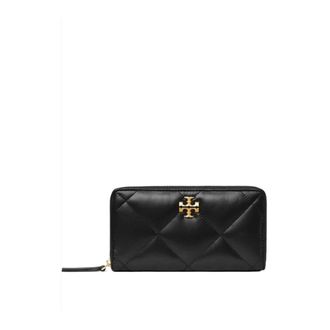 Tory Burch Femme, Accessoires, Noir, Taille: ONE Size Portefeuille en cuir noir avec fermeture &eacute;clair