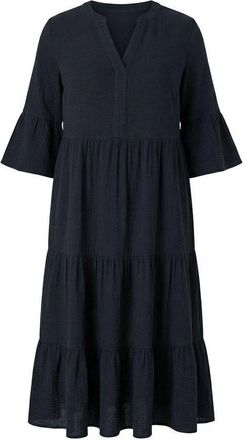 STUDIO UNTOLD Maxikleid Maxikleid A-Line Musselin Stehkragen Volants