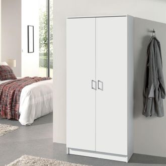 M&S Collection Armoire 2 portes 80x40x180 cm d&eacute;cor blanc - rango