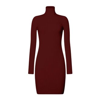 Wolford Femme, Robes, Rouge, Taille: 40 FR Robe en maille c&ocirc;tel&eacute;e M&eacute;rinos