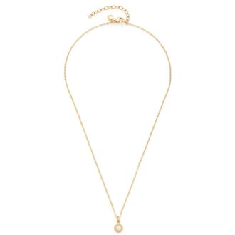 Leonardo Halskette Isa - feine Anker-Kette aus goldfarbenem Edelstahl - Anh&auml;nger mit pinkem Glas-Stein - 42-47 cm L&auml;nge - Schmuck Geschenk Damen - 022876