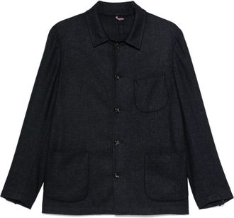 Dell'Oglio Einreihige Hemdjacke - Blau