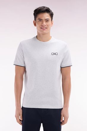 Eden Park T-shirt En Coton Gris Broderie Noeud Papillon Coupe D&eacute;contract&eacute;e