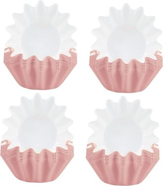 Cabilock Cupcake F&ouml;rmchen Papier Einweg Backbecher Hohe Temperatur Best&auml;ndig Rosa 100 St&uuml;ck Muffinf&ouml;rmchen F&uuml;r B&auml;ckerei Und Selbstgemacht Kuchenbacken