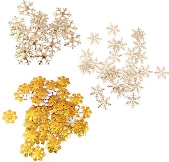Garneck 500 St&uuml;ck Schneeflocken Konfetti aus Papier Weihnachtsdekoration Goldene Schneeflocken 2-3cm Party und Hochzeitsdeko Festliches Weihnachtskonfetti