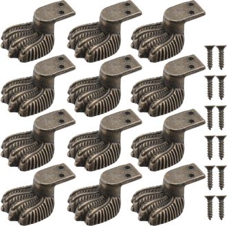 PartyKindom 12 St&uuml;ck Teiliges Bronzed Holzf&uuml;&szlig;e M&ouml;bel Fu&szlig;schutz aus Zinklegierung Dekorative M&ouml;belbeine f&uuml;r Betten Sofas Schmuckk&auml;stchen und Holzkisten Langlebige 