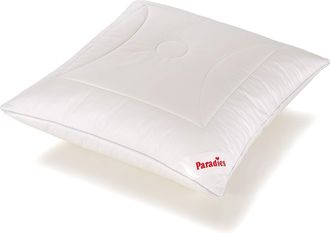 Paradies Kissen 80x80 cm Softy Duett Plus Bio - das versteppte Kopfkissen mit Rei&szlig;verschluss