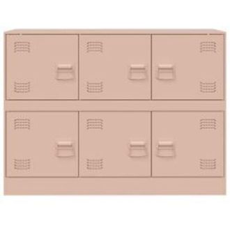 Les Tendances Commode à 6 casiers en acier Klavin 99cm - Style industriel-Rose clair