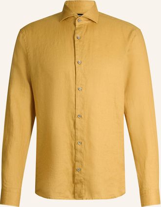 Strellson Leinenhemd Ceasar Slim Fit gelb