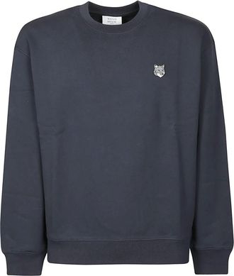 Maison Kitsun&eacute; Homme, Sweatshirts et sweats &agrave; capuche, Bleu, Taille: S Fox Head Comfort SweaT-shirt