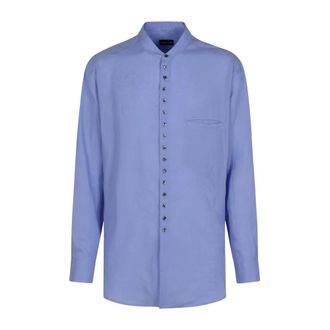 Giorgio Armani Homme, Chemises, Bleu, Taille: S Linen Shirt