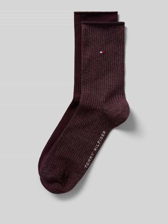Tommy Hilfiger Socken aus Baumwoll-Mix mit Logo-Stitching im 2er-Pack Modell WOMEN SOCK 2P LUREX RO